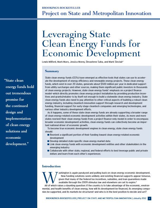 Leveraging State Clean Energy Funds for Economic Development - Clean ...
