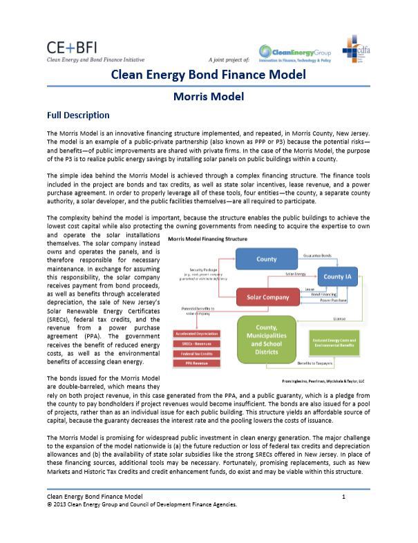 CE+BFI Recommended Financing Model - Morris Model Financing Structure ...