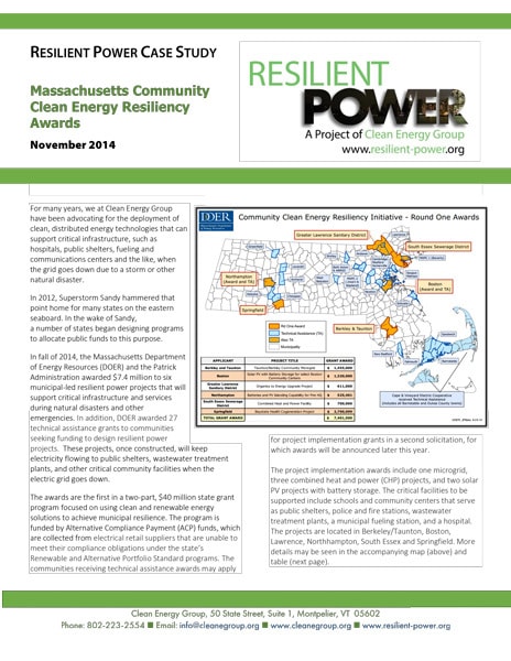 Resilient Power Case Study: Massachusetts Community Clean Energy ...