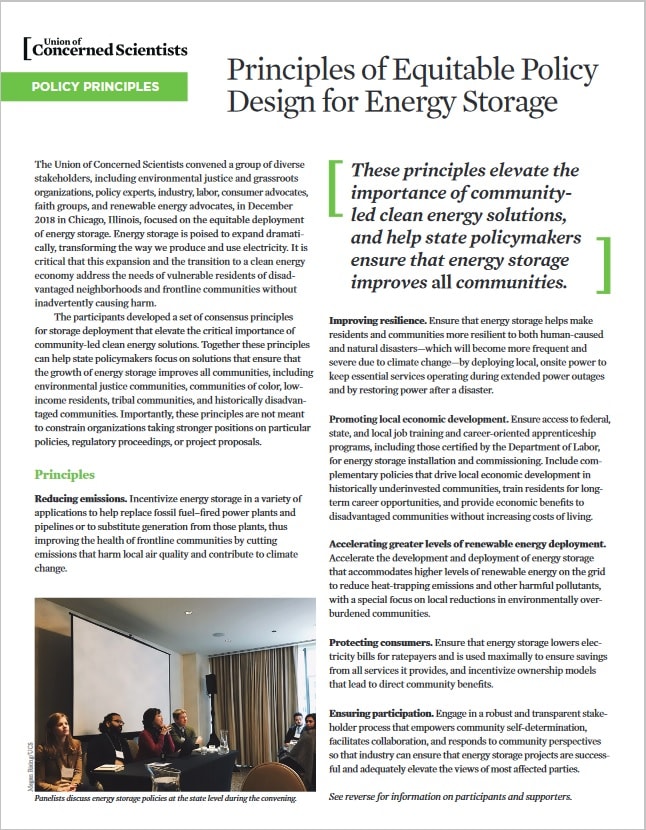 Principles of Equitable Policy Design for Energy Storage - Clean Energy ...