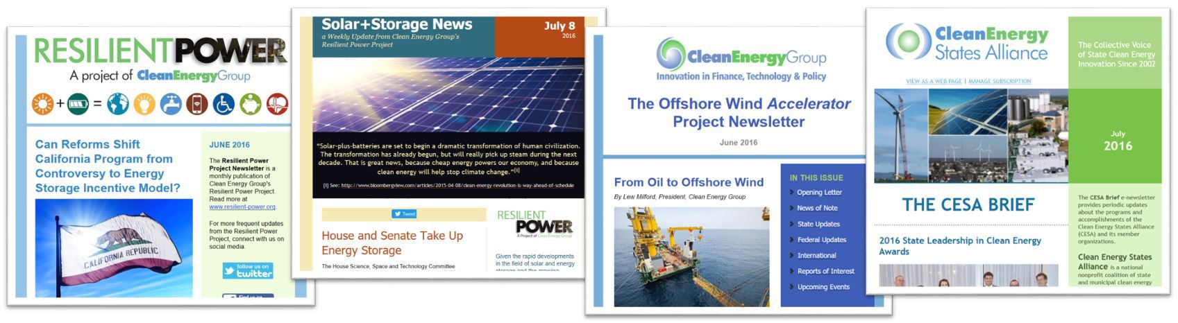 Newsletters & Mailing Lists - Clean Energy Group